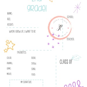 Second Grade Printable Bundle / Back to School / Memory Book Keepsake ...