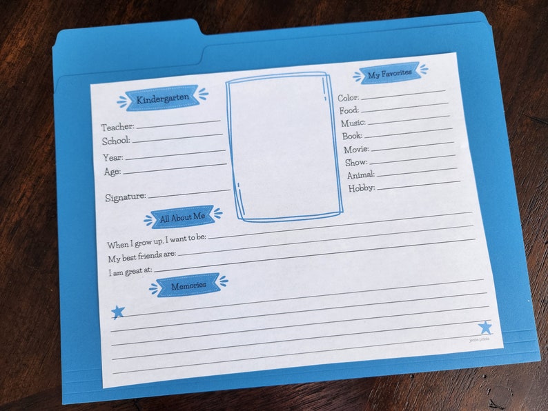 School Memory Keeper Printable: Grade School Keepsake (PDF) - Etsy