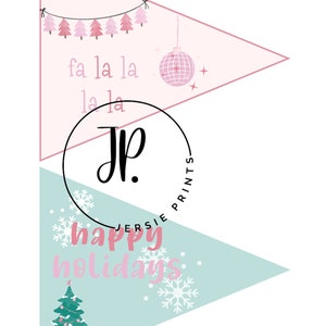 Christmas Pennants / Printable Holiday Flags / Christmas Decor ...
