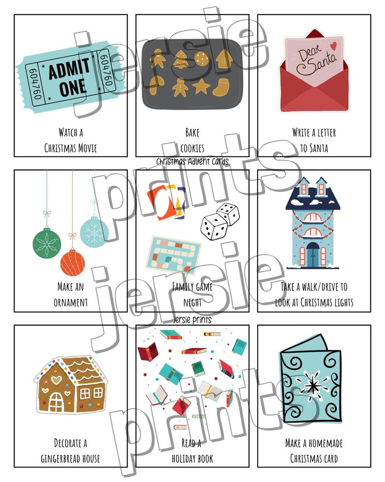 Advent Activity Cards Printable / Christmas Countdown / Kids Advent ...