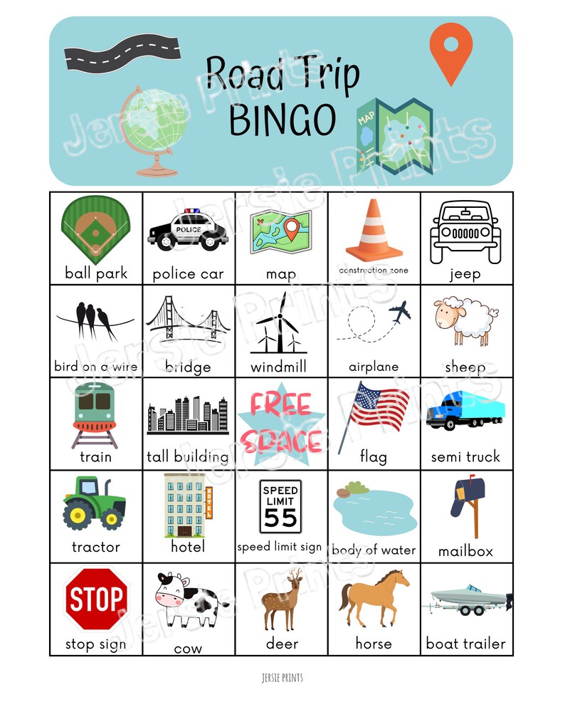 Road Trip Bingo / Kids Travel Activity / Screen Free Activity / Travel ...