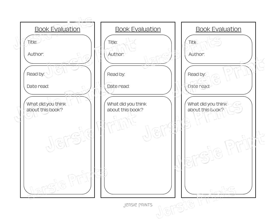 Book Evaluation Printable / Reading Resource / Student Opinion Sheet - Etsy
