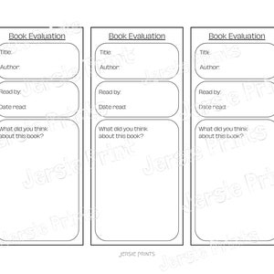 Book Evaluation Printable / Reading Resource / Student Opinion Sheet - Etsy