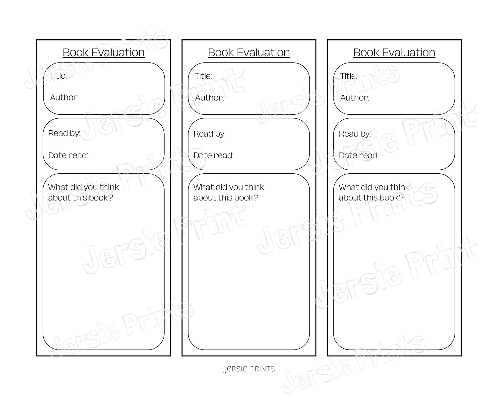 Book Evaluation Printable / Reading Resource / Student Opinion Sheet - Etsy