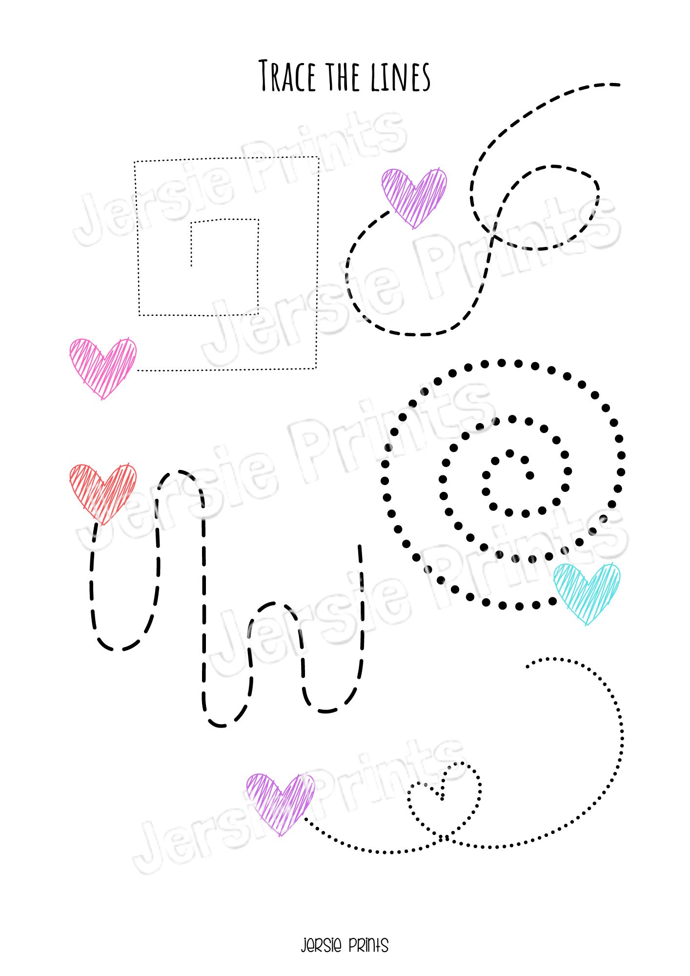 Valentine Heart Trace / Valentine Activity / Trace the Lines ...