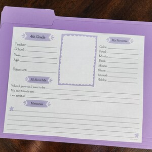 School Keepsake Printable / Grade School Memory Keeper / School Years ...