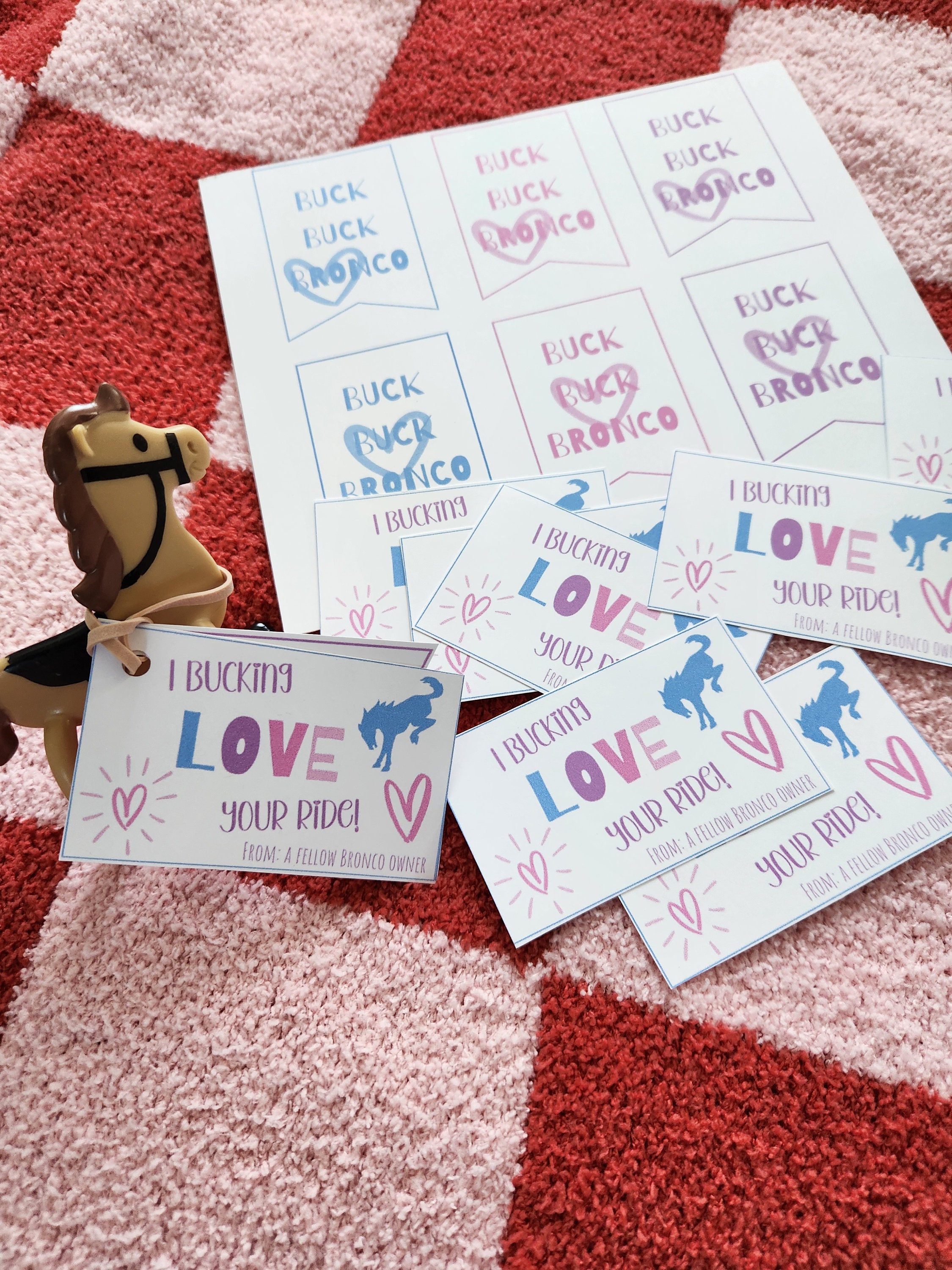 You've Been Bucked VALENTINE Printable Cards / Bronco Game / Buck Buck ...