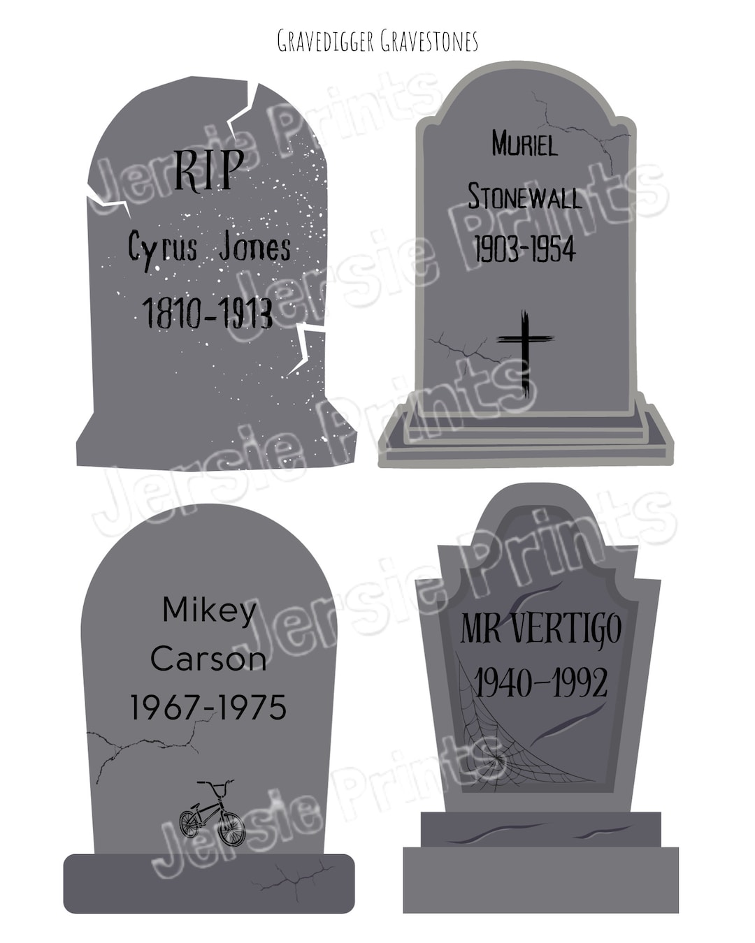 Gravedigger Gravestone Printable / DMB Gravedigger / Graveyard ...