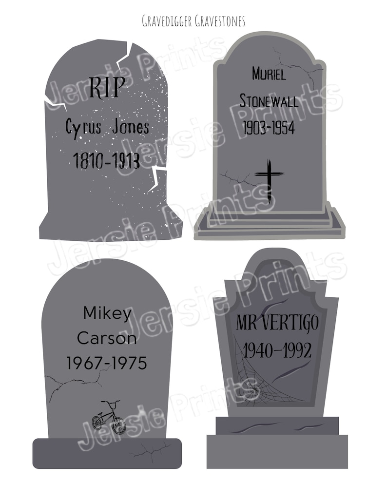 Gravedigger Gravestone Printable / DMB Gravedigger / Graveyard ...