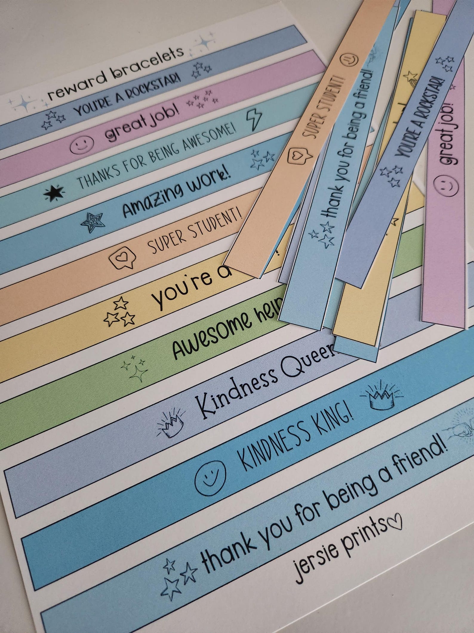 Reward Bracelets Printable / Student Awards / Praise Bracelets / Reward ...