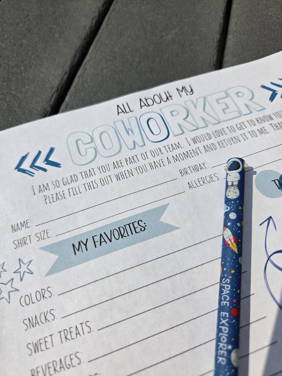 Coworker Questionnaire: Team Building Printable (PNG) - Etsy