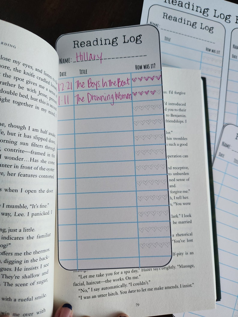 Reading Log Bookmarks / Printable Reading Log / Vintage Bookmark / Book ...