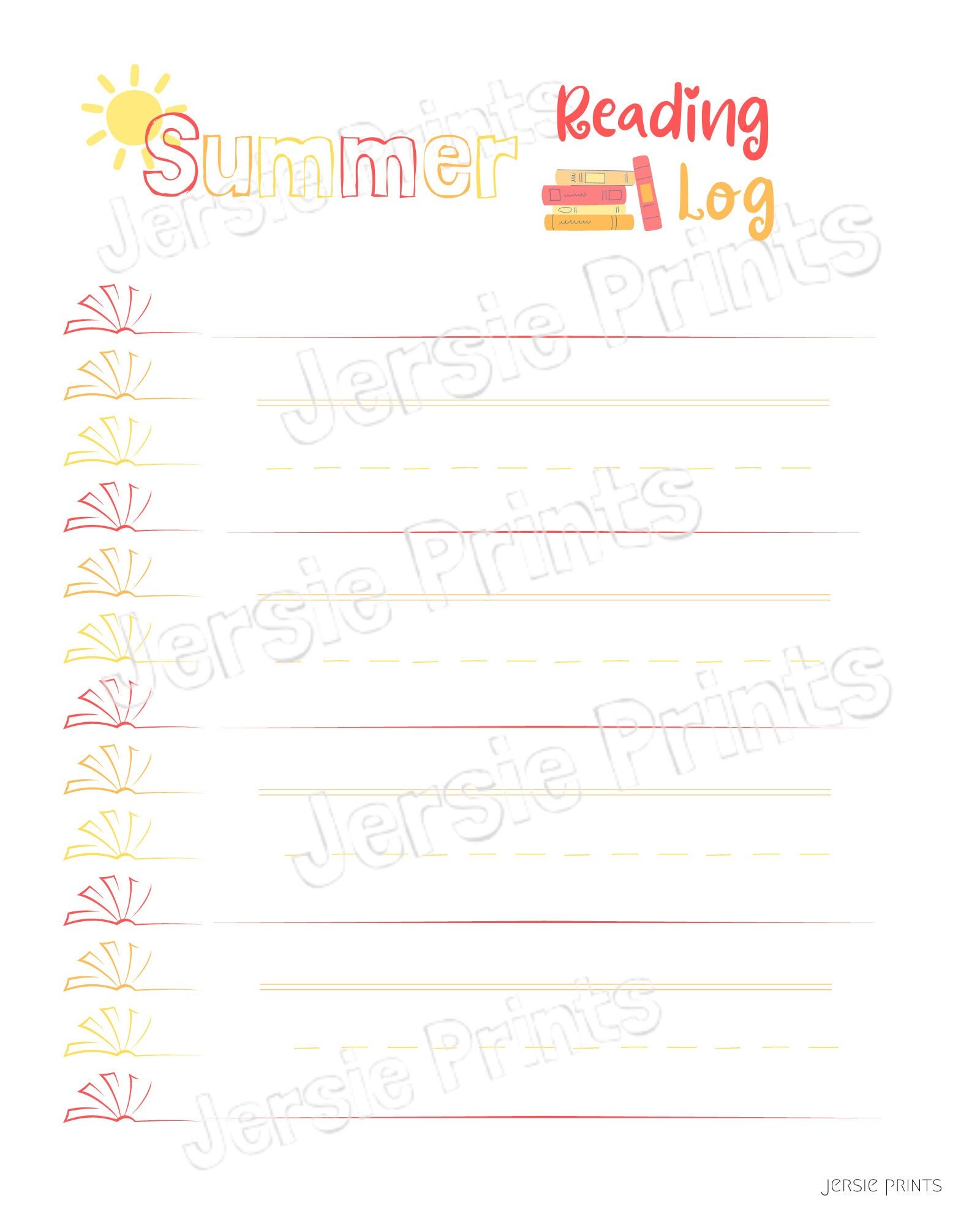 Summer Reading Log / Printable Reading Log / Book Log / Book List ...
