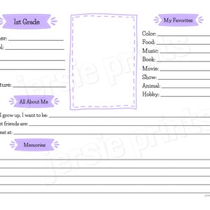 School Keepsake Printable / Grade School Memory Keeper / School Years ...
