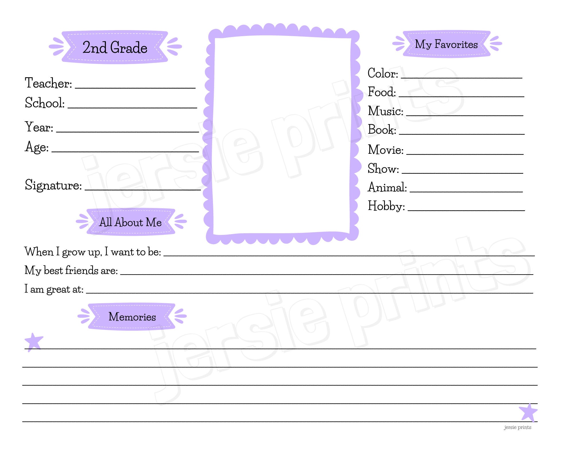 School Keepsake Printable / Grade School Memory Keeper / School Years ...