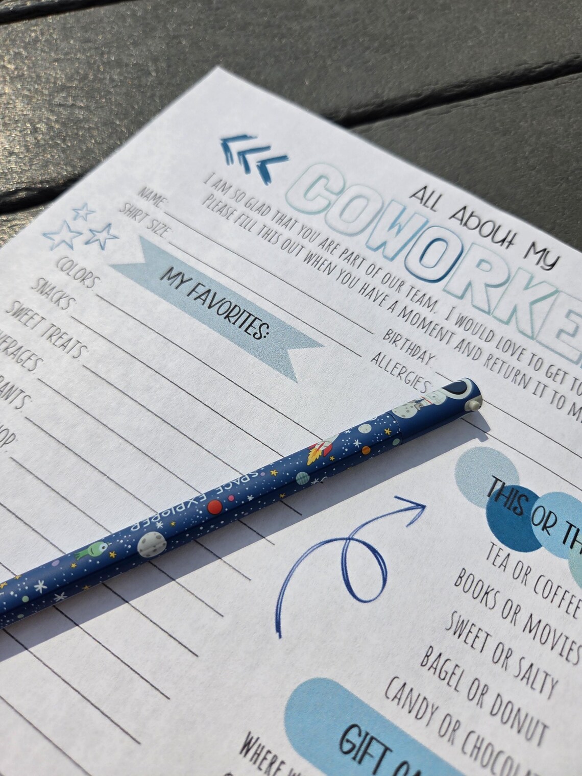 Coworker Questionnaire: Team Building Printable (PNG) - Etsy