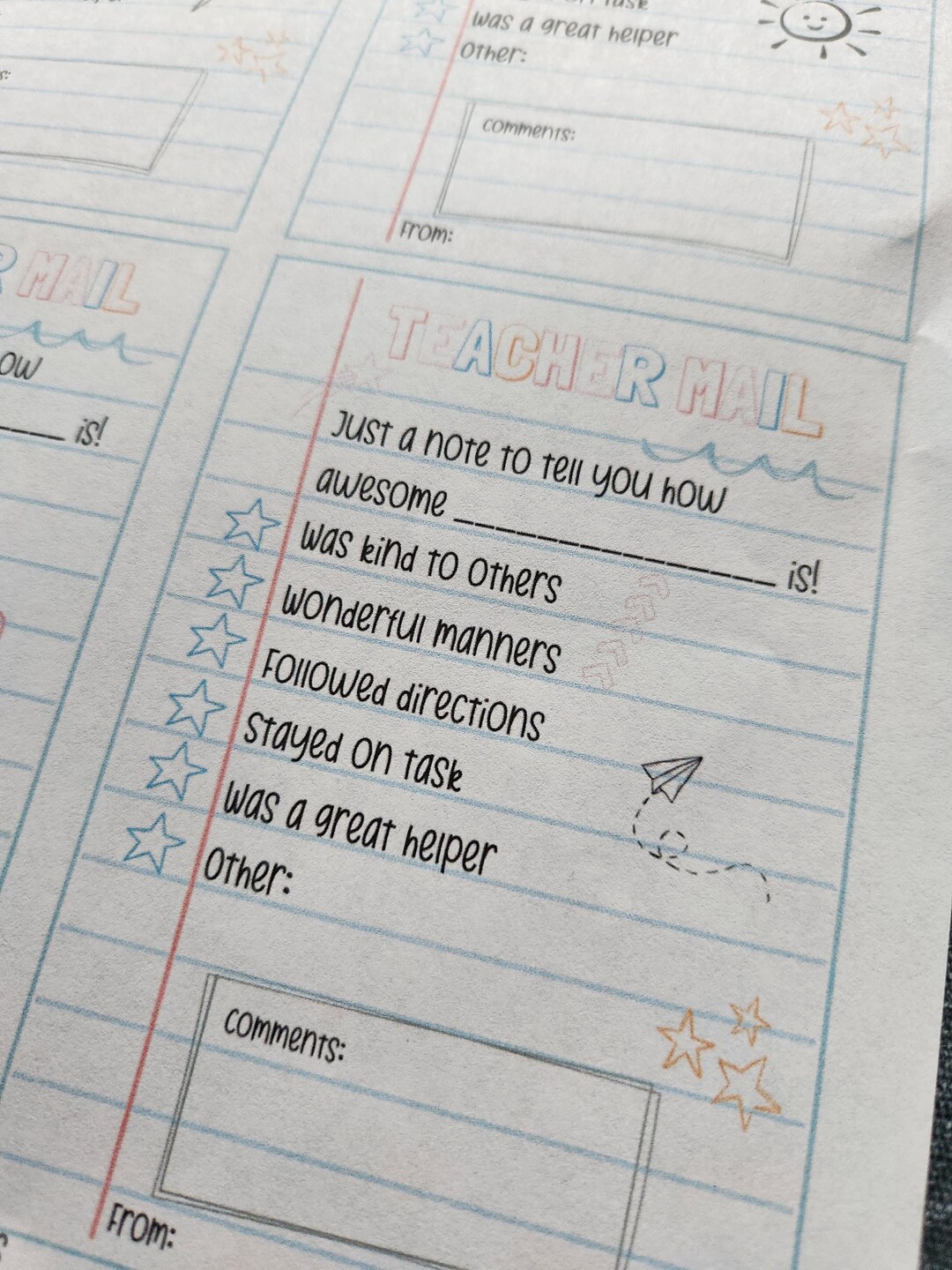 Teacher Mail Printable Notes / Happy Mail School Notes / Encouragement ...