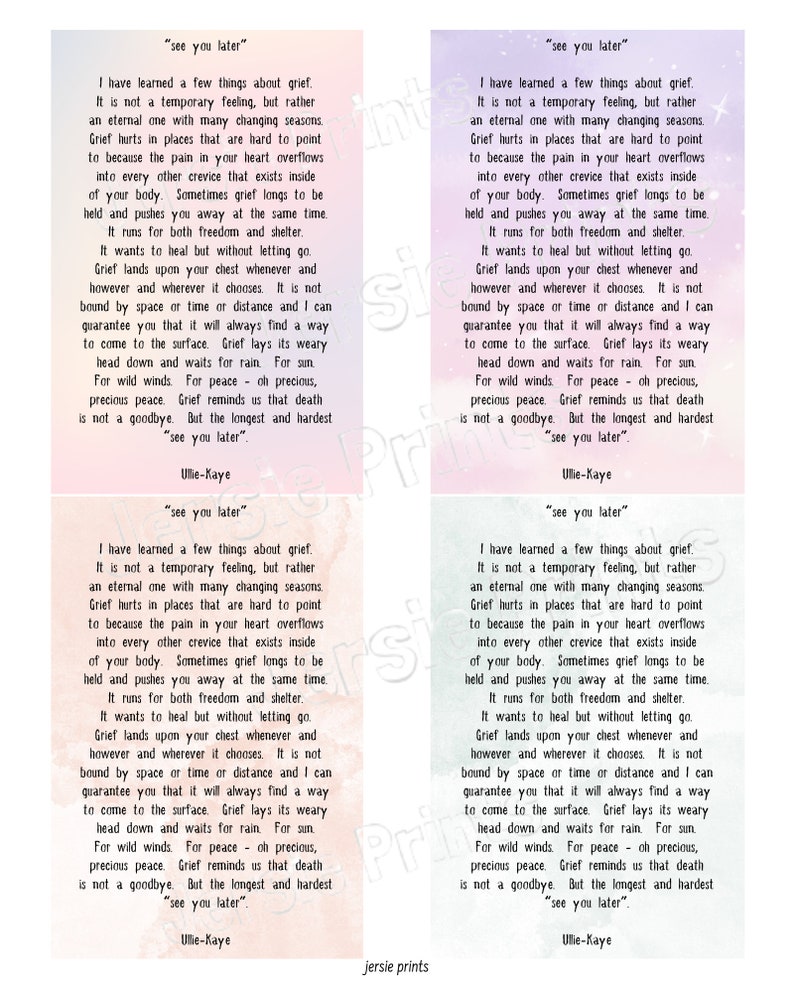 Grief Poem Printable: Sympathy Gift, Understanding Loss (PNG Files ...