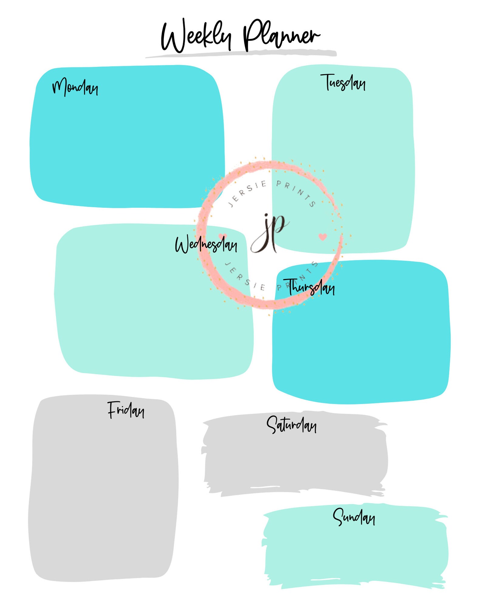 Weekly Planner Printable / Colorful Planner / Organization / Weekly ...