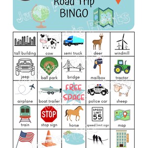 Road Trip Bingo / Kids Travel Activity / Screen Free Activity / Travel ...