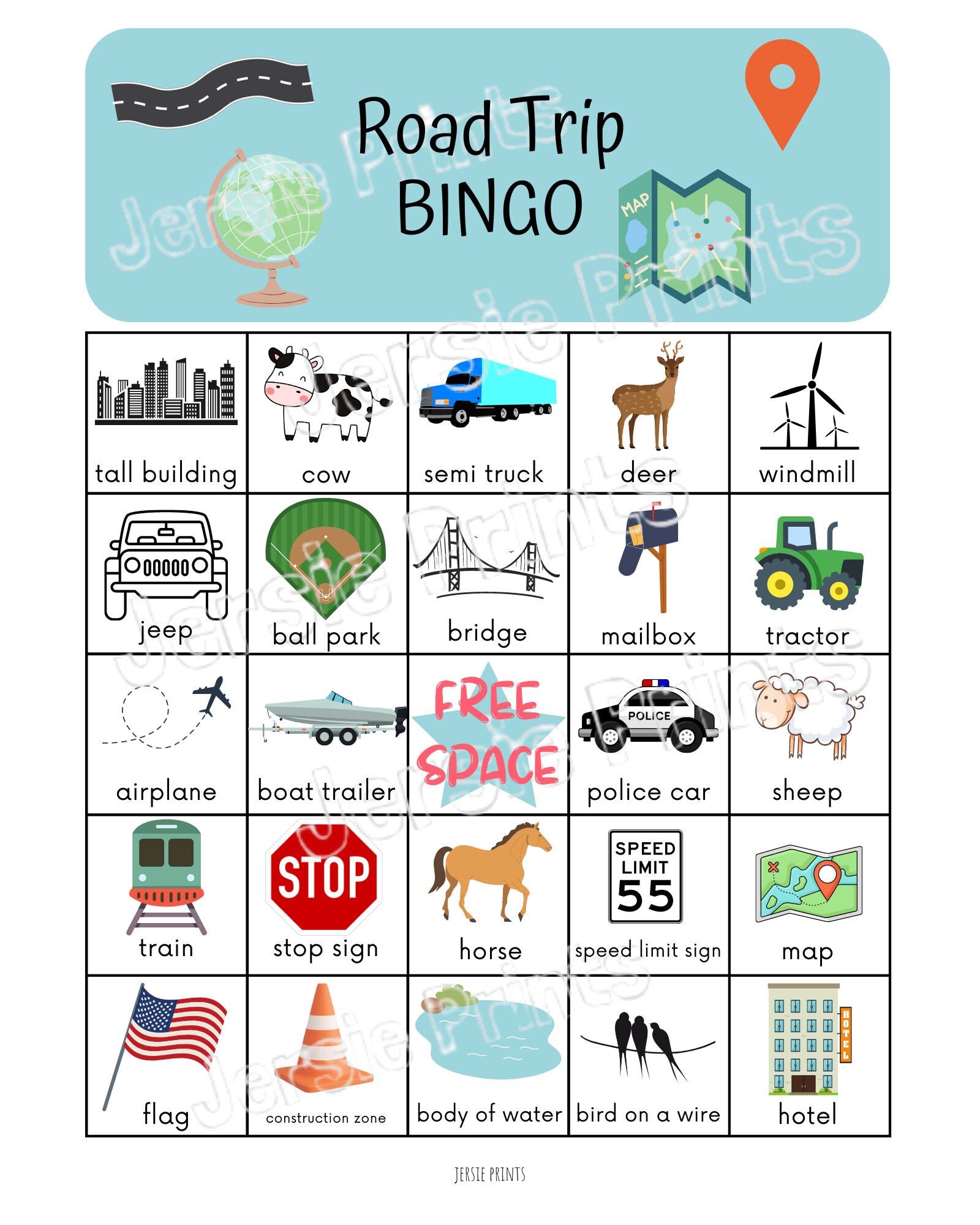 Road Trip Bingo / Kids Travel Activity / Screen Free Activity / Travel ...