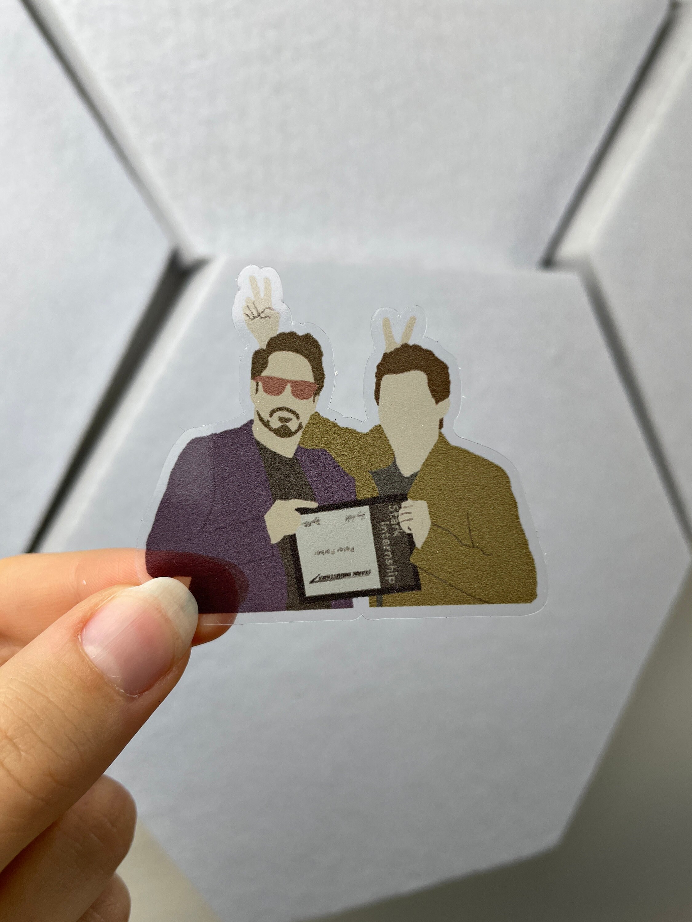 Tony Stark//peter Parker Sticker Transparent Marvel - Etsy