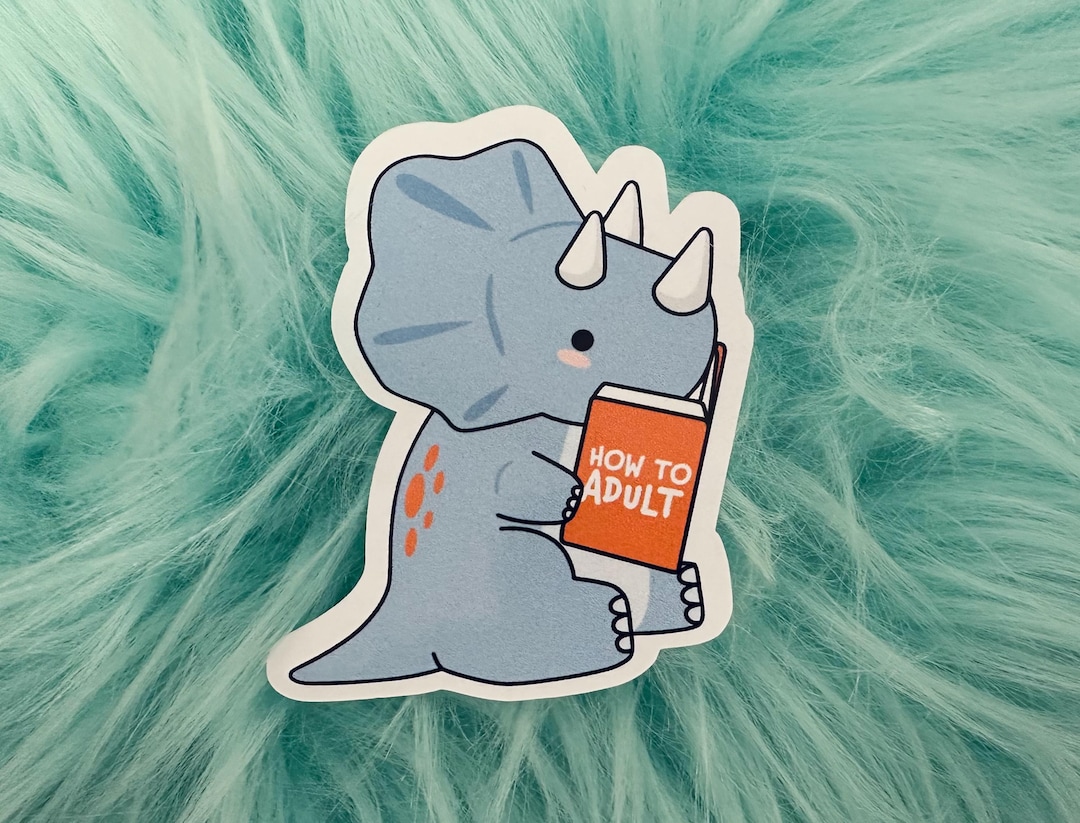 How to Adult Sticker | Dinosaur Sticker | Triceratops | Dino Decal ...