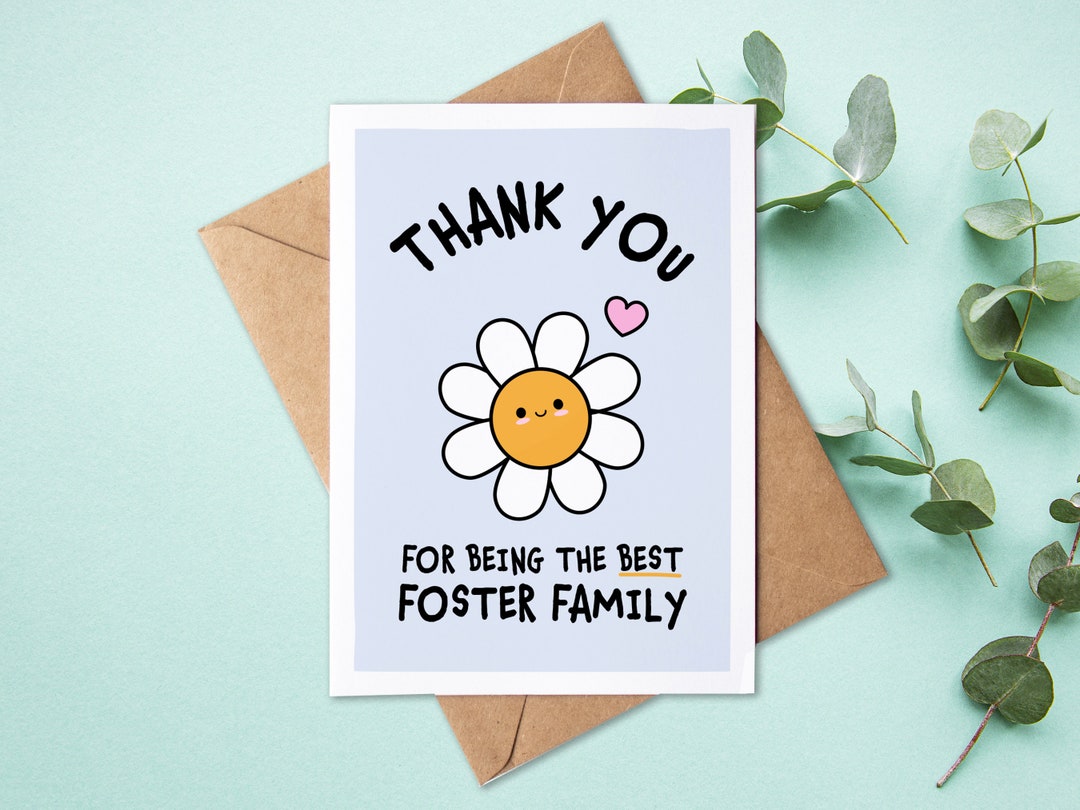 Foster Family Thank You Card | Thank You Card | Thank You for Being the ...
