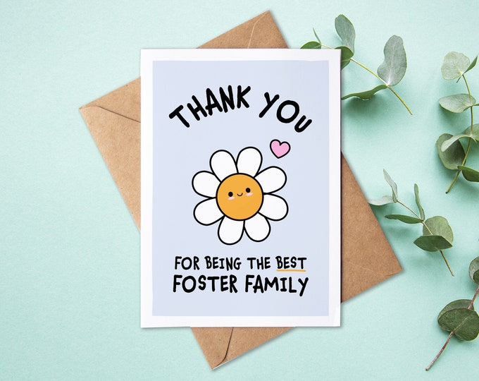 Foster Family Thank You Card | Thank You Card | Thank You for Being the ...
