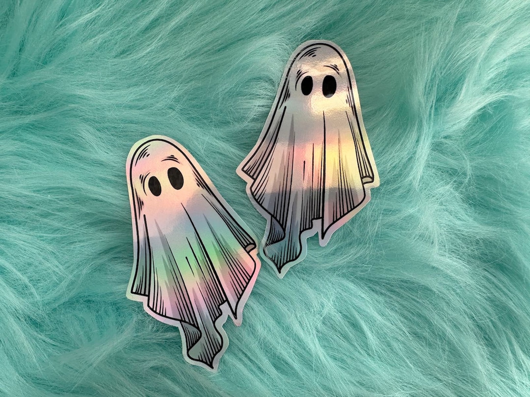 Holographic Ghost Sticker Spooky Sticker Halloween Sticker Paranormal ...