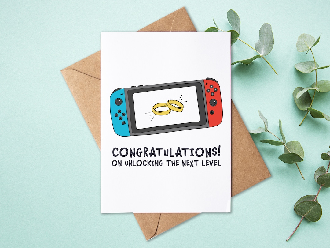 Gamer Wedding Card Nintendo Switch Card Funny Wedding Card Gamer ...