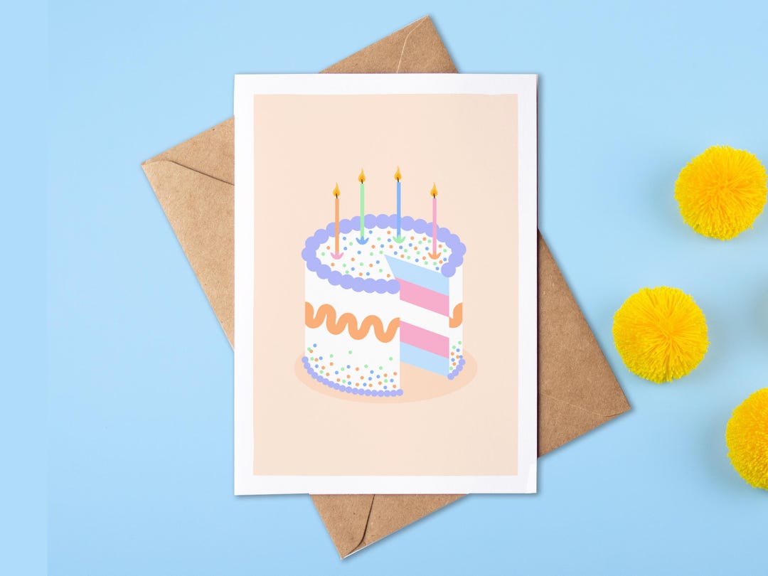 Transgender Birthday Cake Card | Trans Birthday Card | Happy Birthday ...