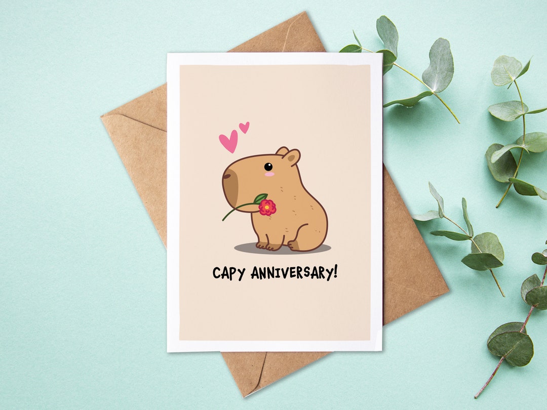 Capy Anniversary Capybara Anniversary Card Funny Anniversary Wedding ...