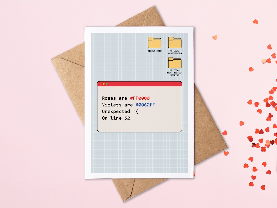 Coder Valentines Day Card Programmer Developer Funny Coding 0355