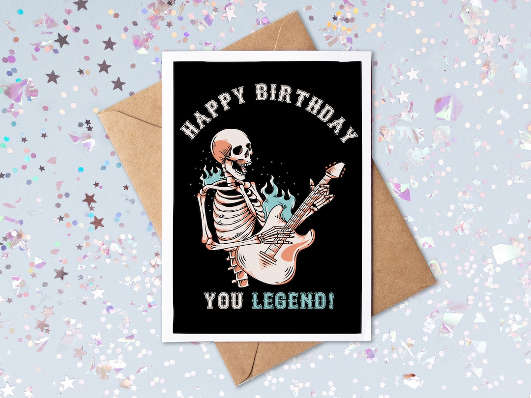 Happy Birthday Card Birthday Card Heavy Metal Birthday Card Tattoo ...