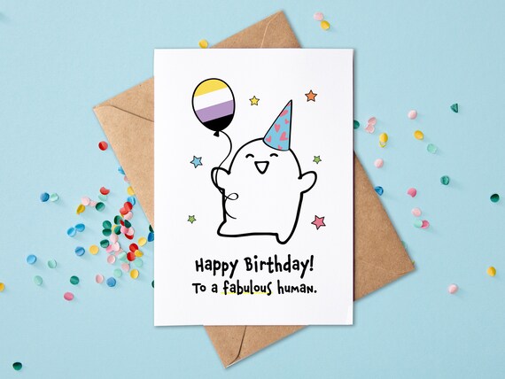 LGBTQIA Card Non-binary Birthday Card Happy Birthday - Etsy LGBTQIA Card Non-binary Birthday Card Happy Birthday - Etsy