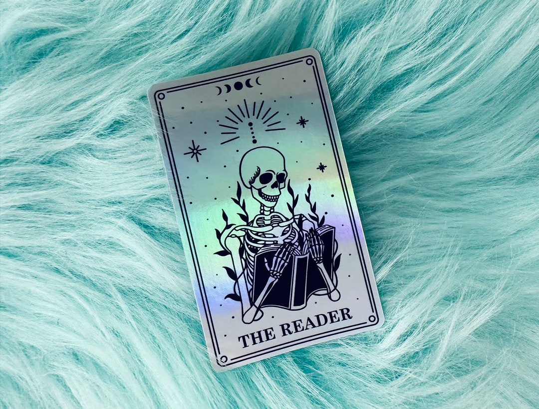 Tarot Card the Reader Holographic Vinyl Sticker Goth Sticker Book Lover ...