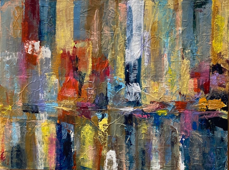 Reflection Abstract Painting, : Reflection Poster, Peaceful Artwork ...