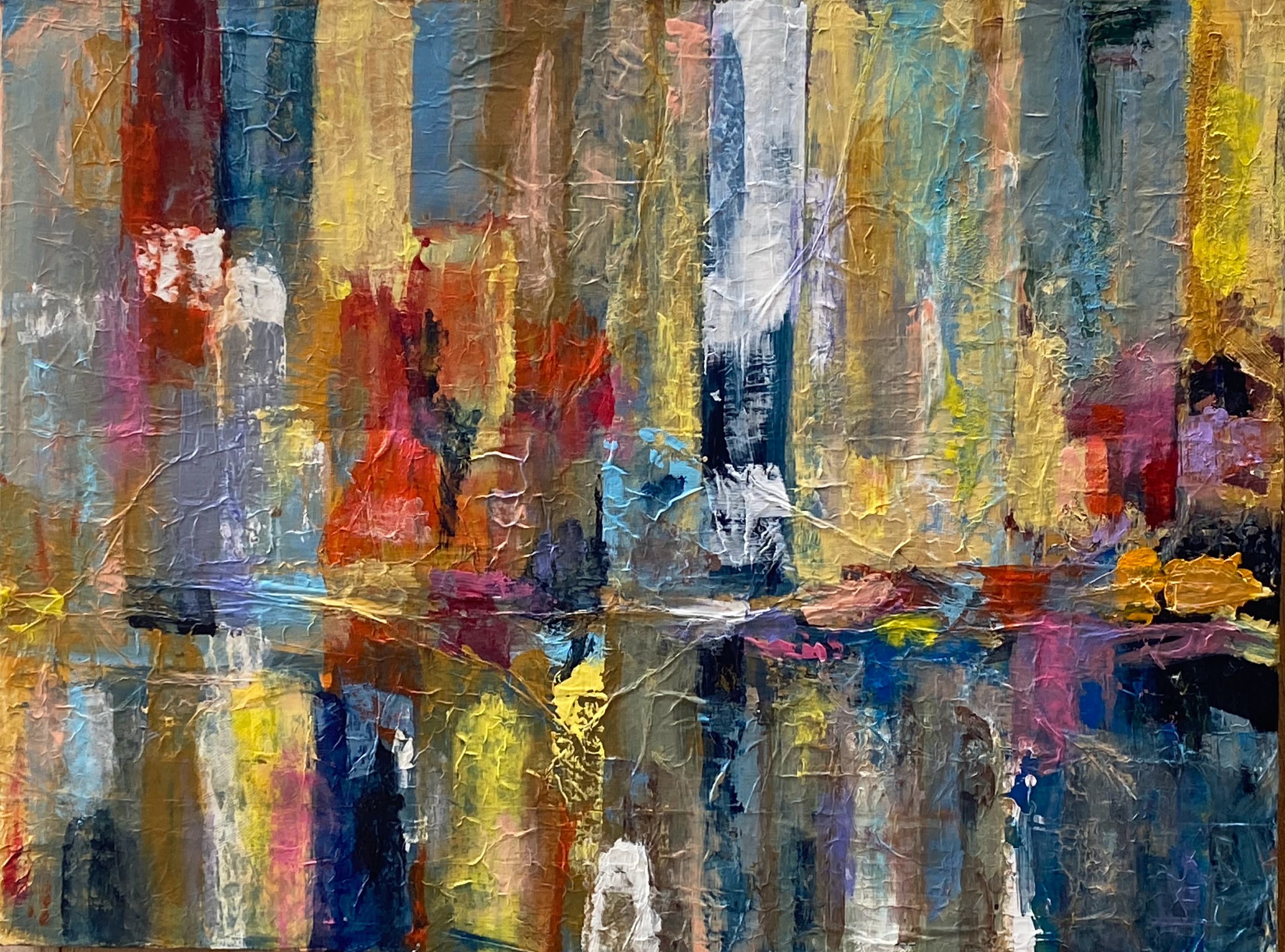 Reflection Abstract Painting, : Reflection Poster, Peaceful Artwork ...