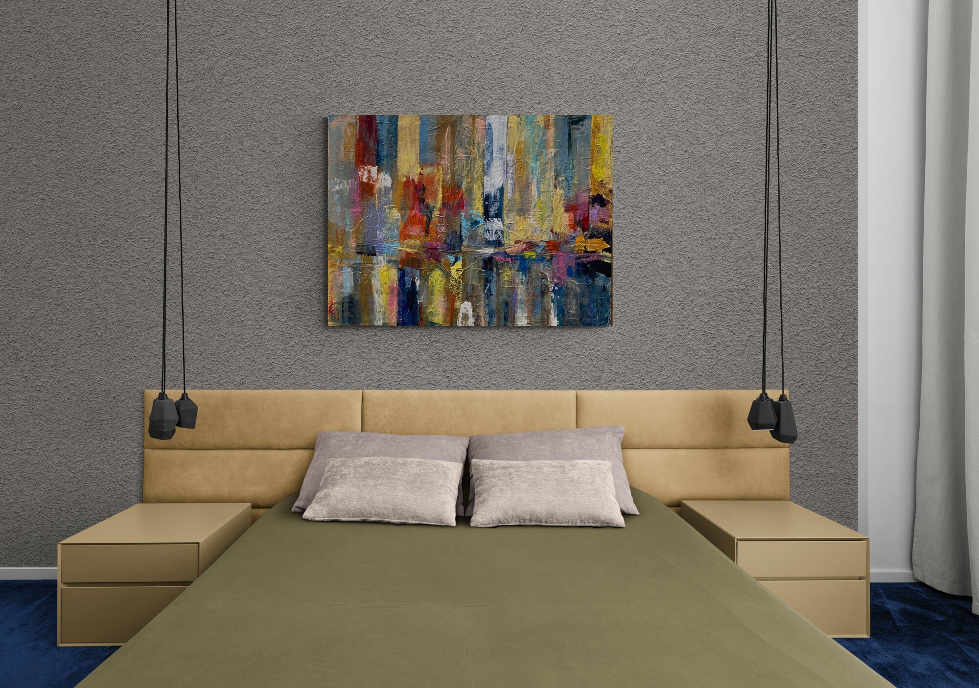 Reflection Abstract Painting, : Reflection Poster, Peaceful Artwork ...