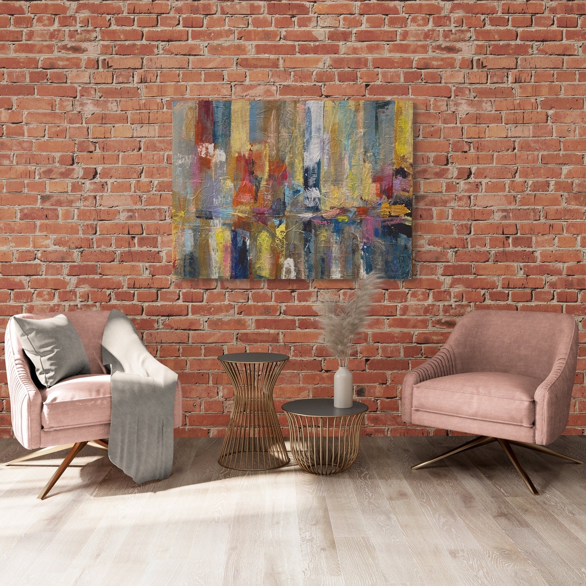 Reflection Abstract Painting, : Reflection Poster, Peaceful Artwork ...