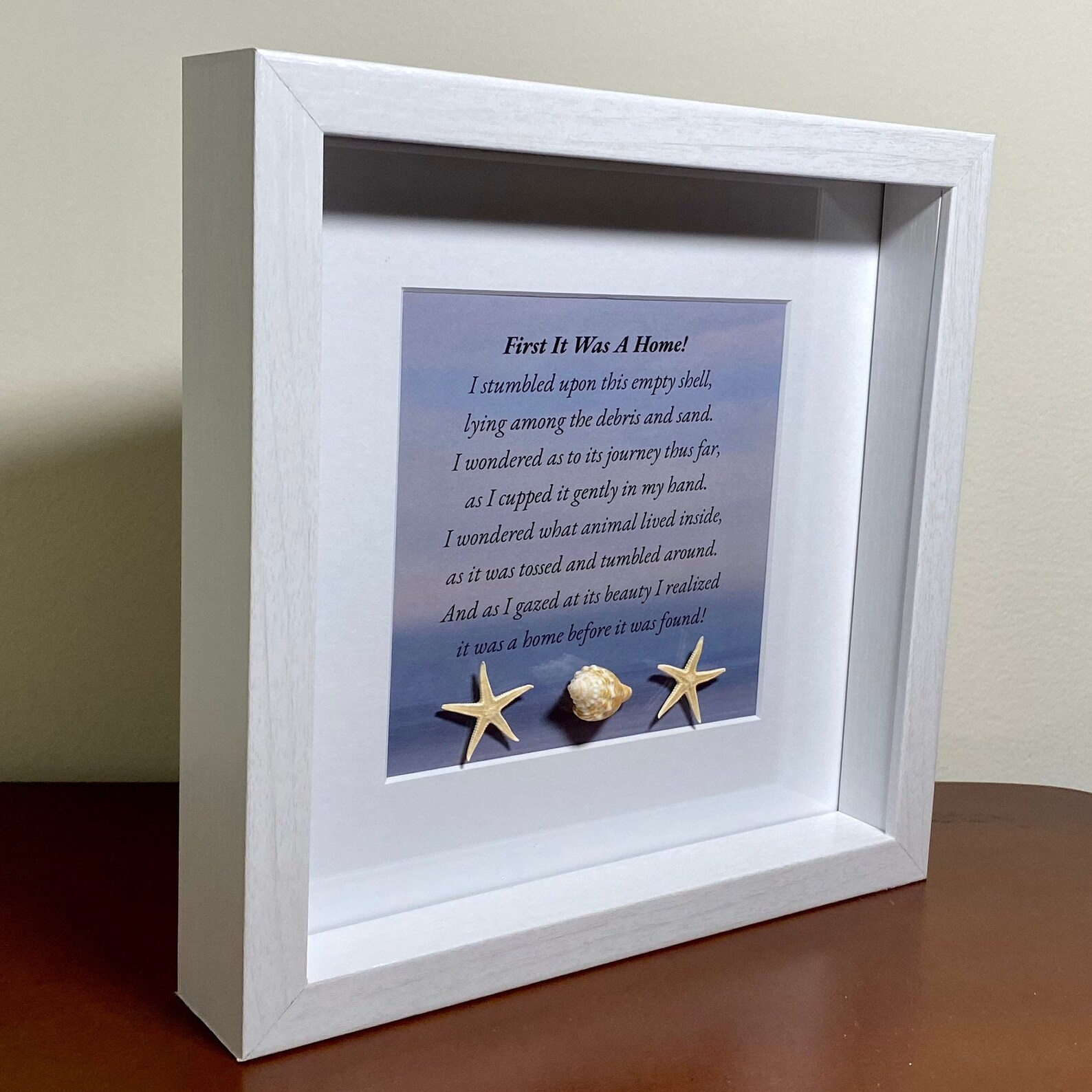 Seashell Shadow Box Frame Seashell Poem Juvenile Florida - Etsy