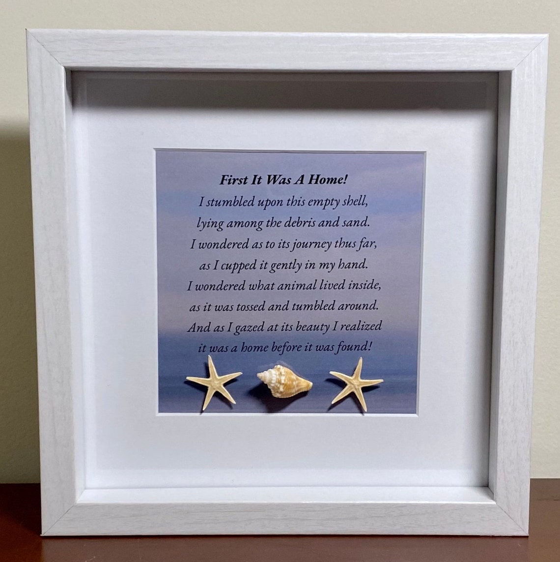 Seashell Shadow Box Frame Seashell Poem Juvenile Florida - Etsy
