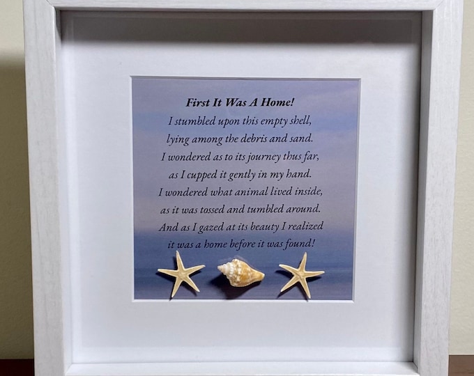 Seashell Shadow Box Frame, Seashell Poem, Juvenile Florida Fighting ...