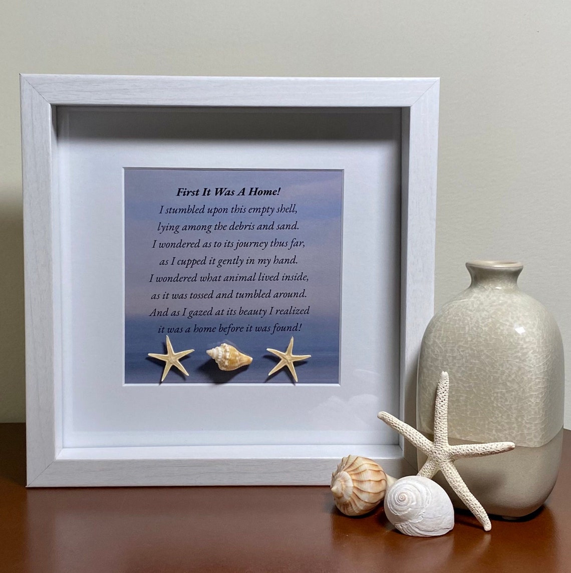 Seashell Shadow Box Frame Seashell Poem Juvenile Florida - Etsy