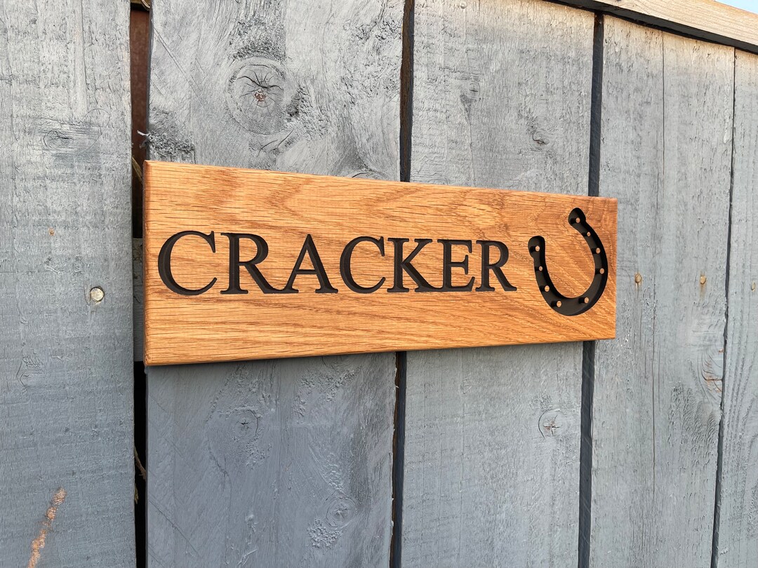Solid Oak Engraved Stable Door Sign - Etsy UK