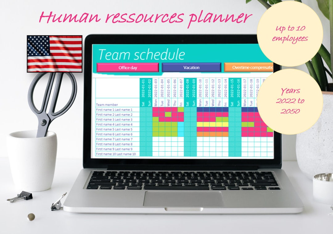 Excel Template Team Schedule Simple Personnel and Appointment Planning ...