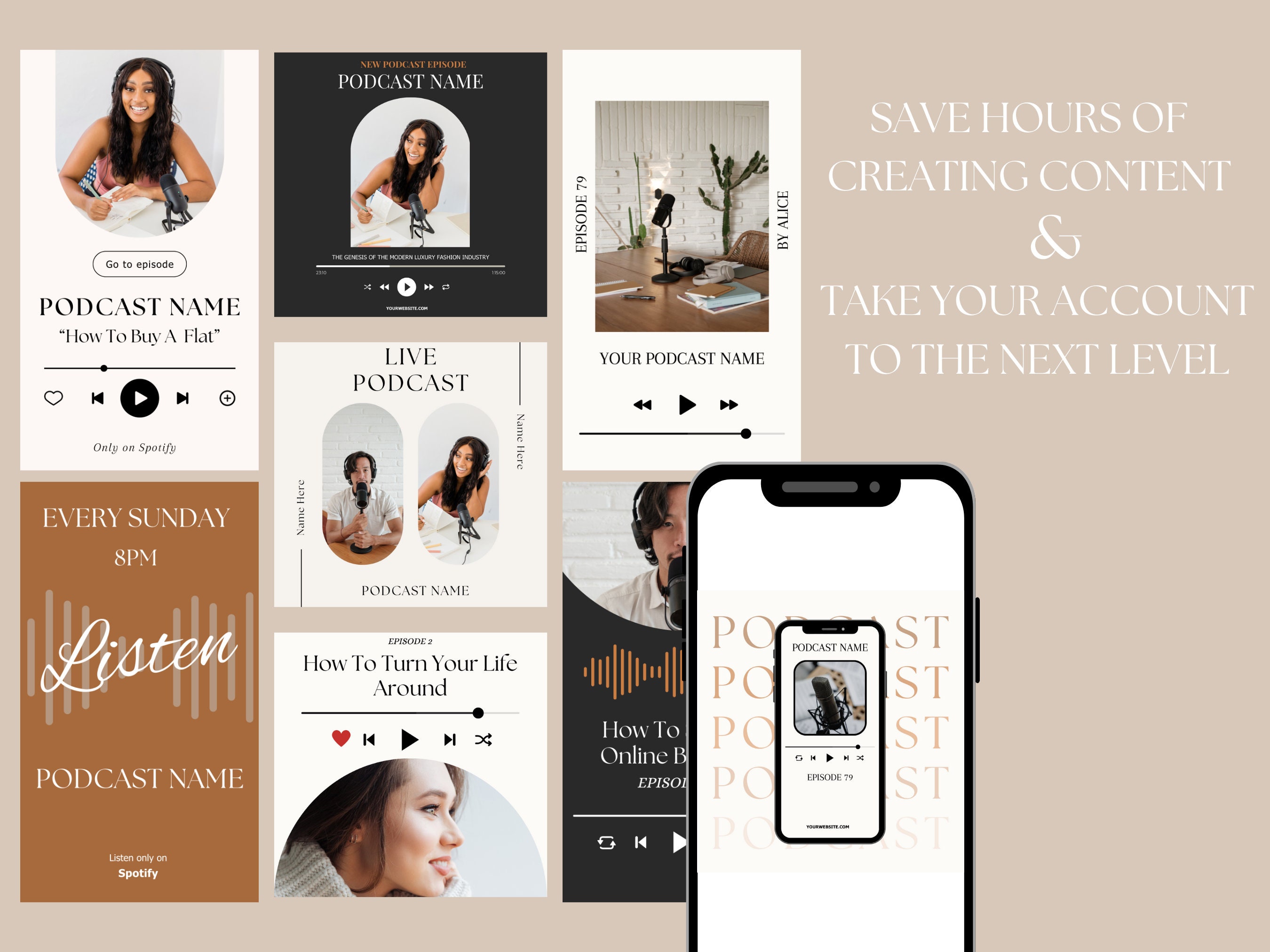 Podcast Instagram Post Reel Templates | Podcast Social Media Template ...