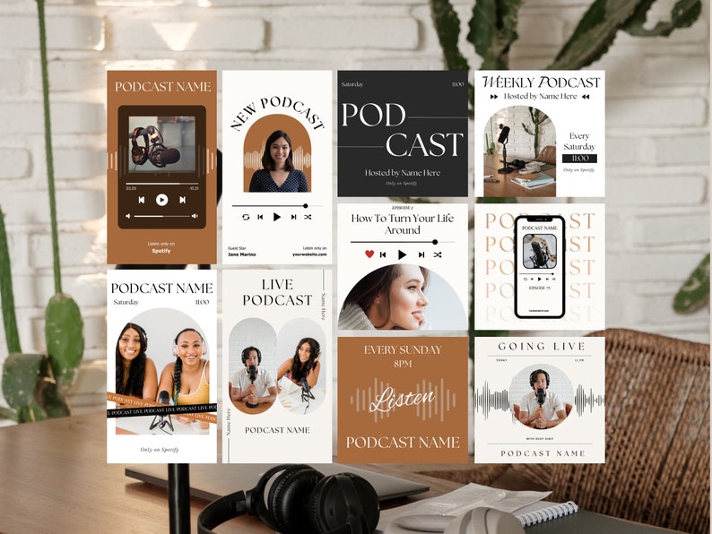 Podcast Instagram Post Reel Templates Podcast Social Media Template ...