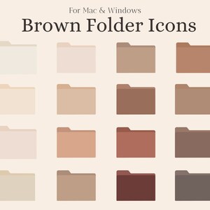 Brown Beige Desktop Folder Icons Desktop Folder Icons - Etsy